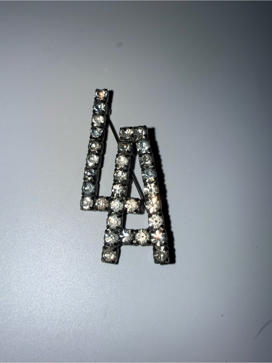 Accessories | Rhinestone La Letter Pin Brooch In Clear Crystal | Poshmark